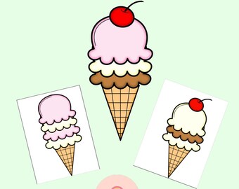 Ice Cream - Preschool Math Patterning - Etsy