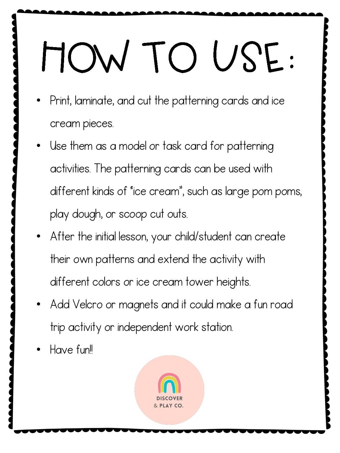 Ice Cream Patterning Cards PDF Digital Download Summer - Etsy España