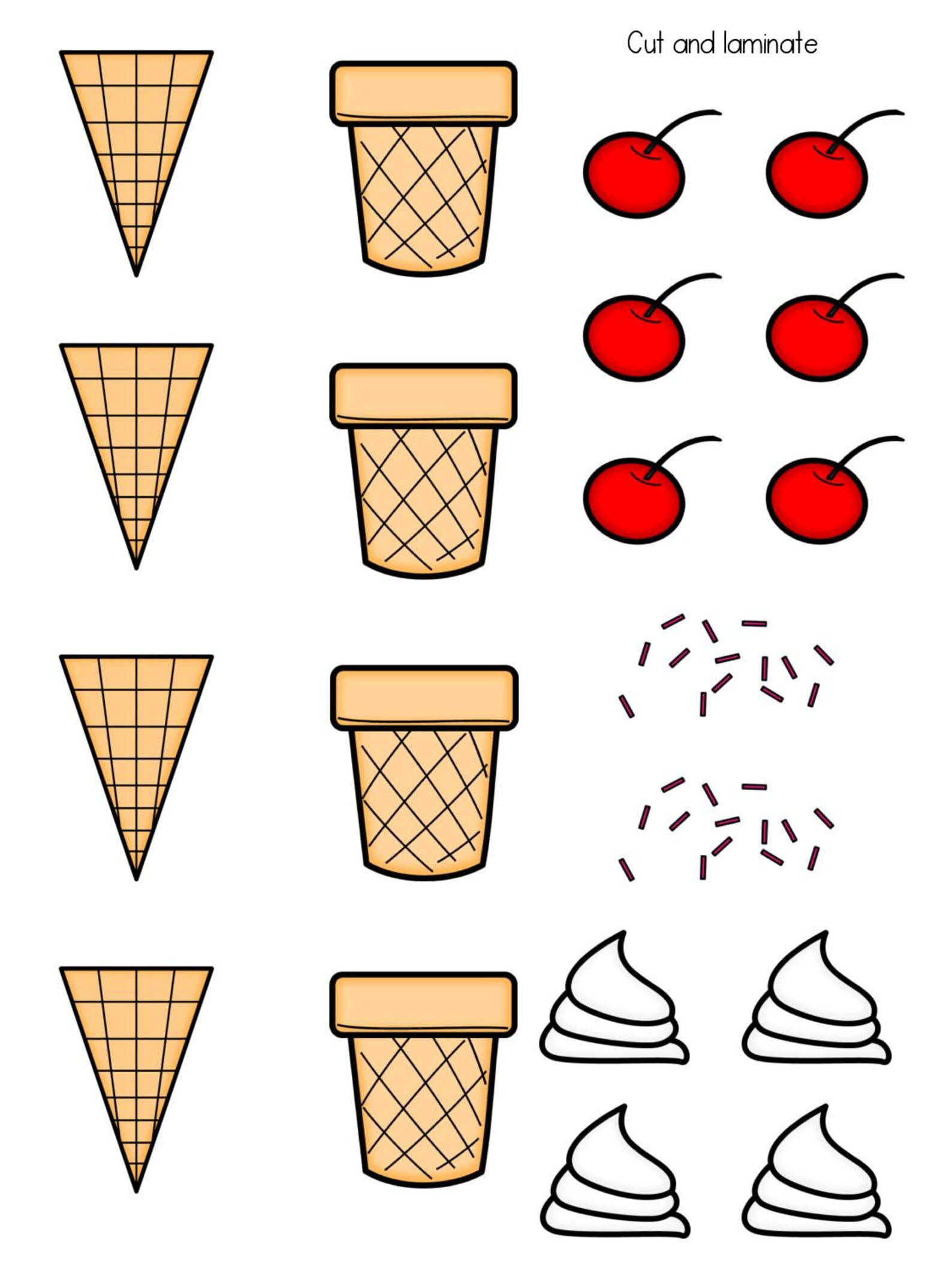 Ice Cream Patterning Cards PDF | Digital Download | Summer Preschool ...