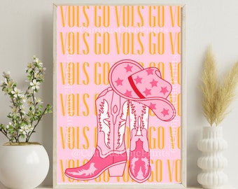 University of Tennessee UTK Digital Print Dorm Poster Pink and Orange ...