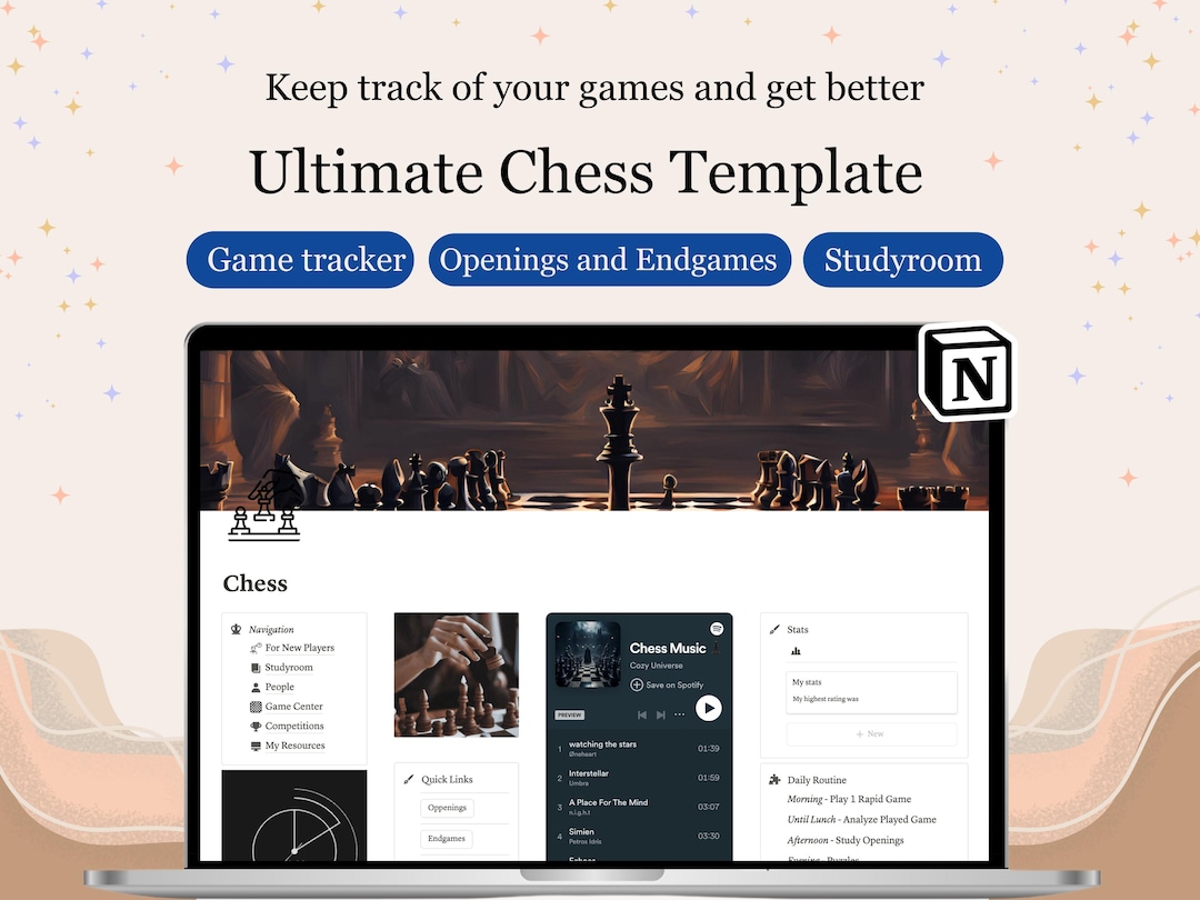 Chess Notion Template With Openings Endgames Databases Chess Study Notion for New Players and ...