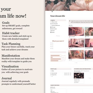 Dream Life Notion Template Manifestation Planner Productivity Digital ...