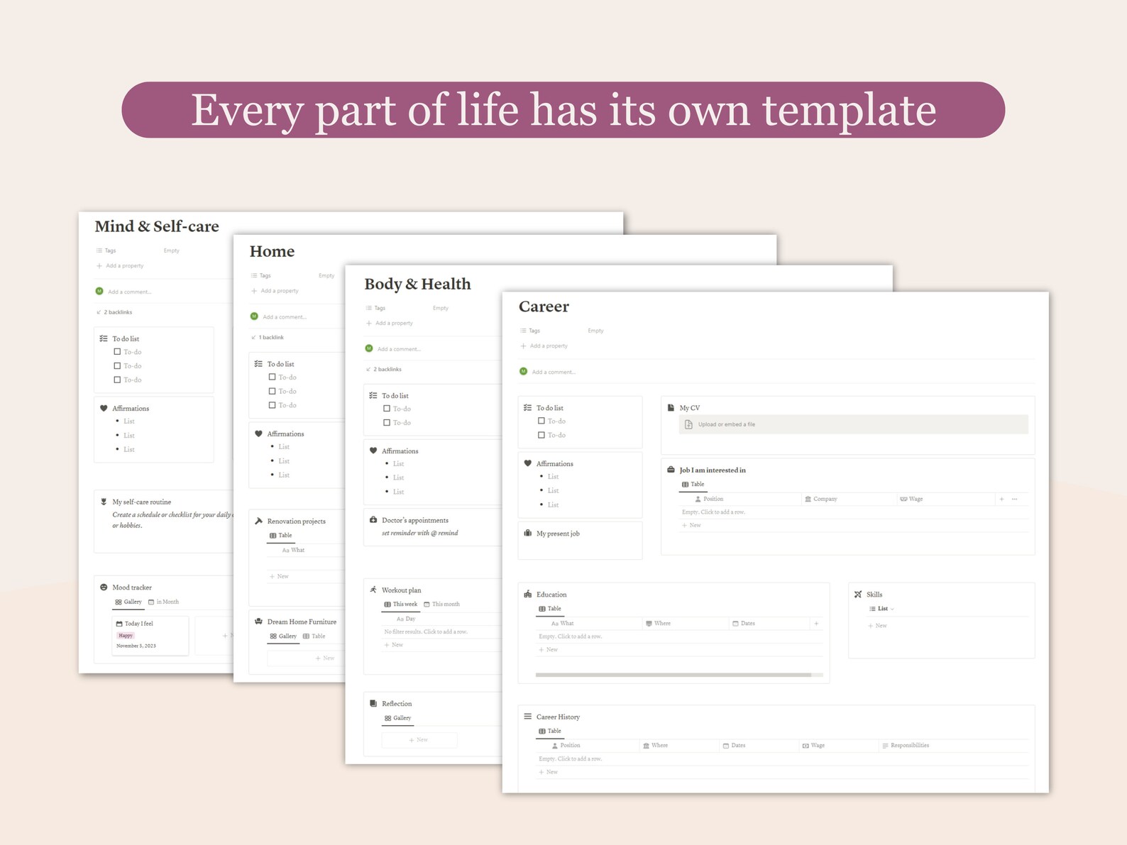 Dream Life Notion Template Manifestation Planner Productivity Digital ...