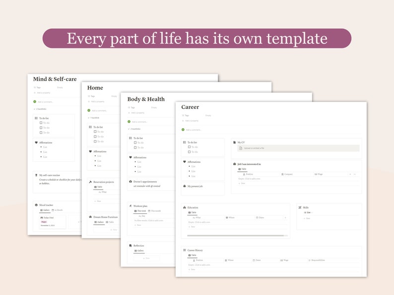 Dream Life Notion Template Manifestation Planner Productivity Digital ...