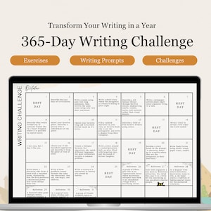 Writing Challenges Fiction Writing Prompts for Writers Printable Year ...