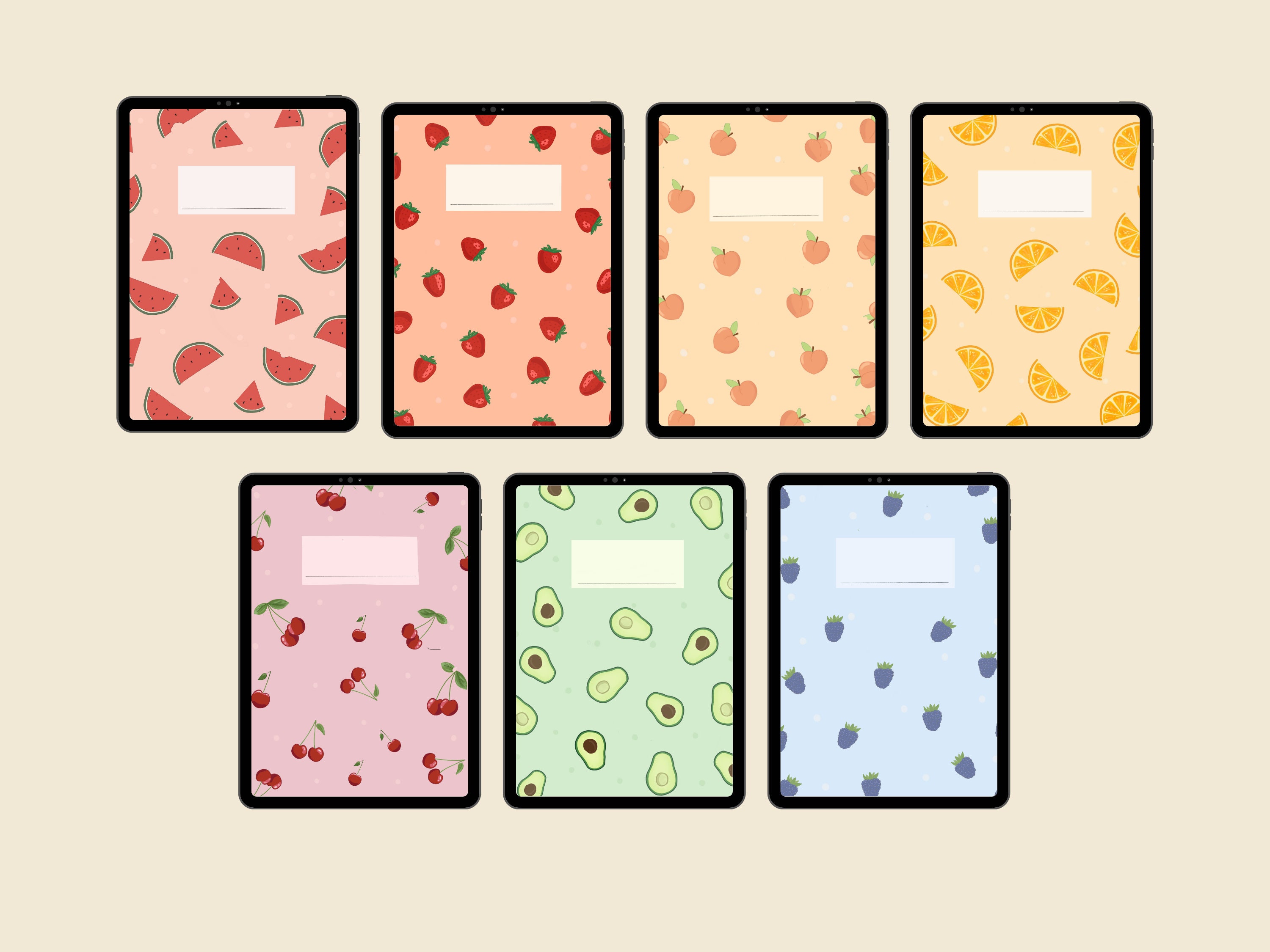 Digital Notebook Covers Fruit Pattern Goodnotes Covers Notability Cute ...