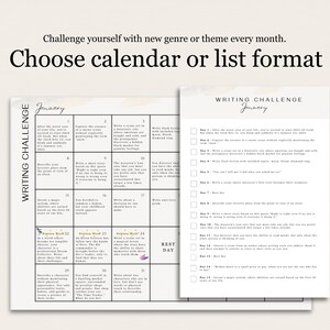 Writing Challenges Fiction Writing Prompts for Writers Printable Year ...