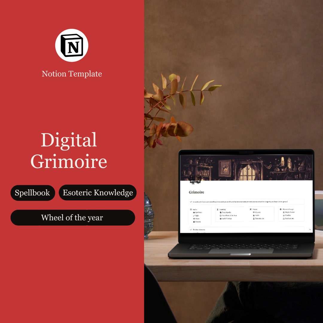 Book of Shadows Notion Template Grimoire Digital Witchy Planner for Baby Witch Spell Book Spell ...