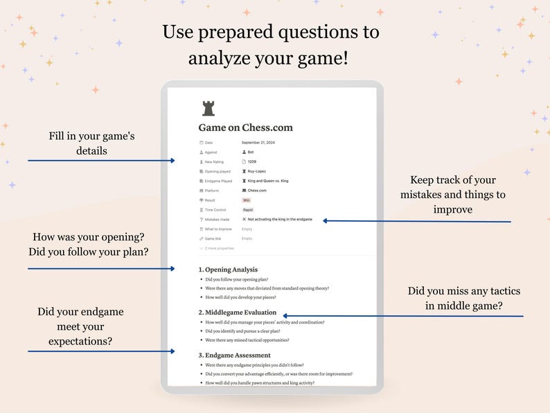 Chess Notion Template With Openings Endgames Databases Chess Study Notion for New Players and ...
