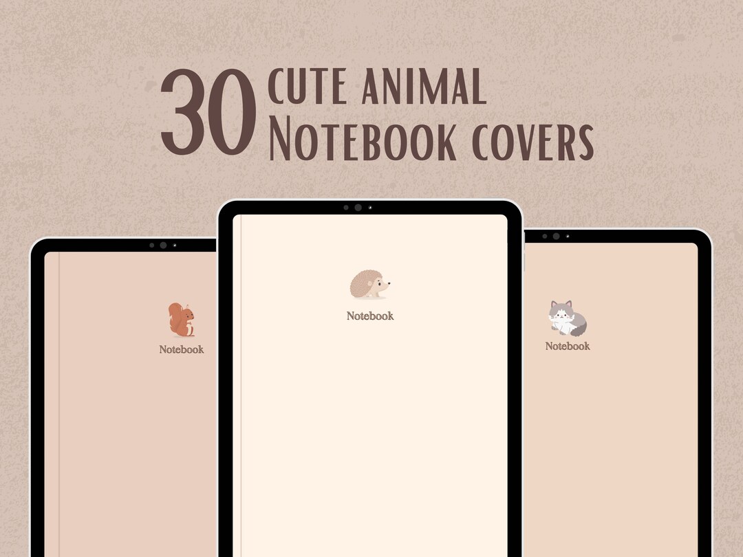 Cute Goodnotes Notebook Covers, Minimalistic Animal Covers, Digital ...