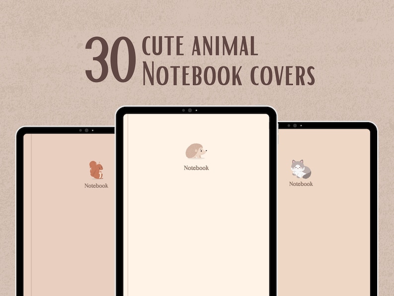 Cute Goodnotes Notebook Covers, Minimalistic Animal Covers, Digital ...
