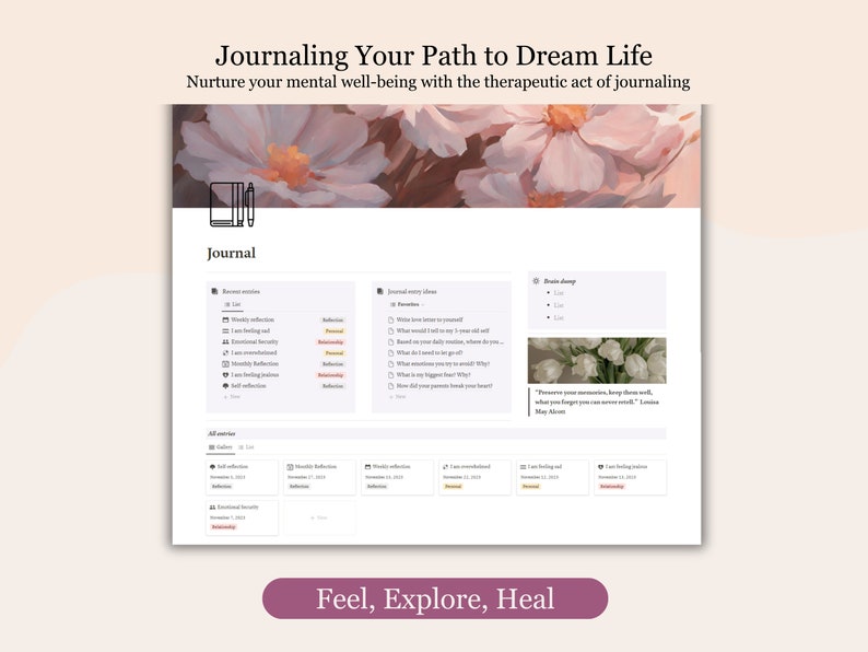 Dream Life Notion Template Manifestation Planner Productivity Digital ...