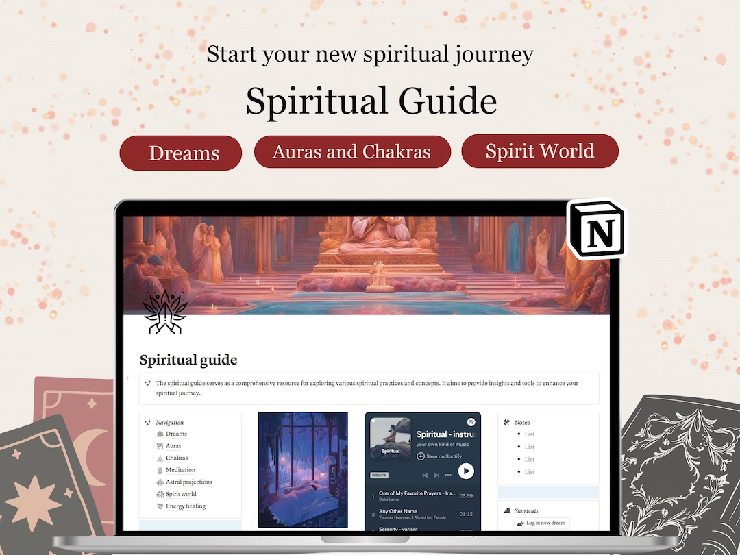Spiritual Guide Notion Template Mindfulness Healing Guide Spiritual ...