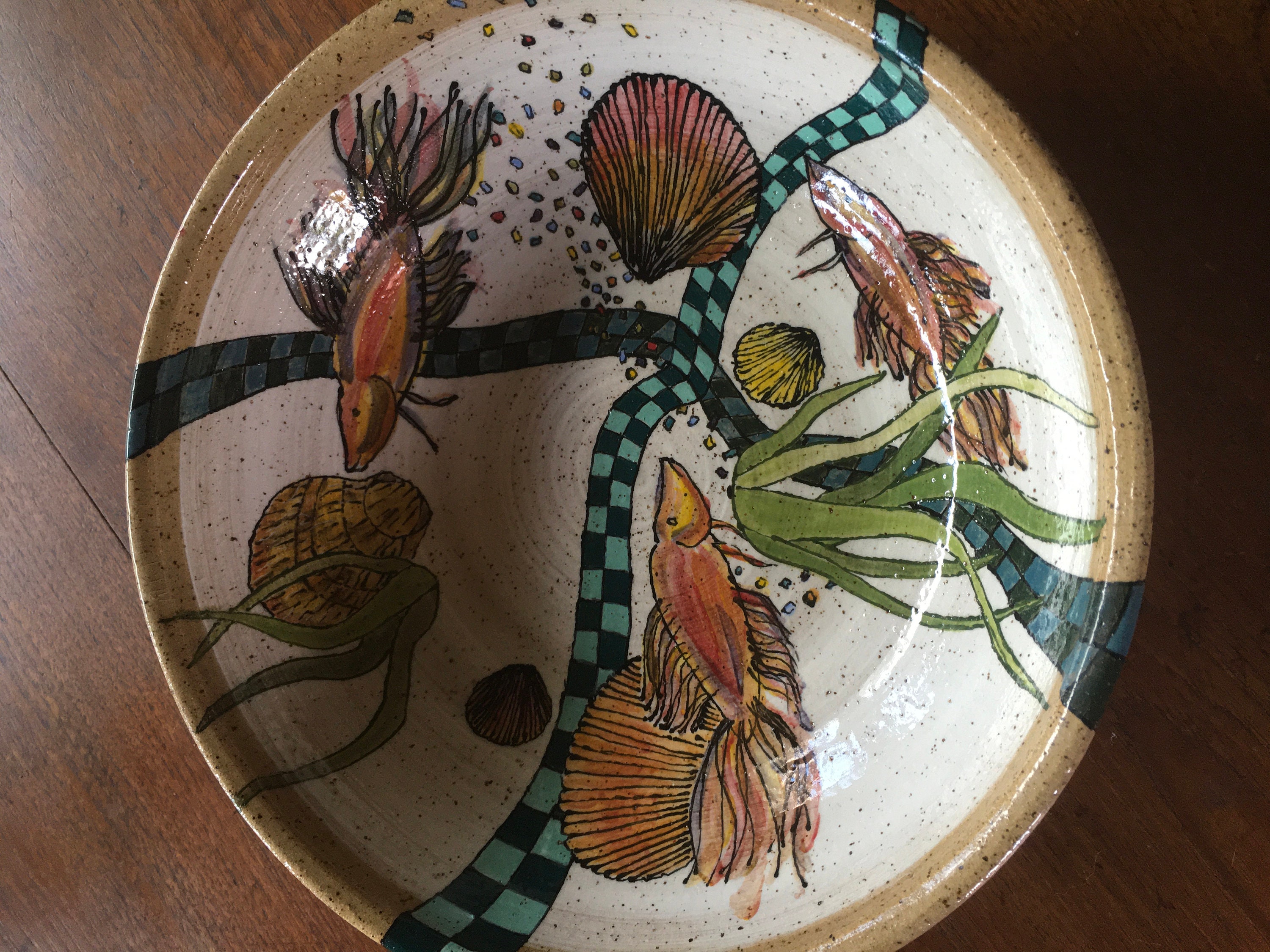 Ocean Life Ceramic Serving Bowl – Hand-painted Fish Design - Etsy