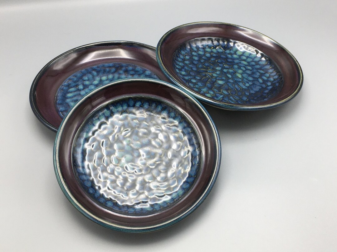 The Plates - Beautiful Layered Glaze Textured Plates -- Set of 3 ...