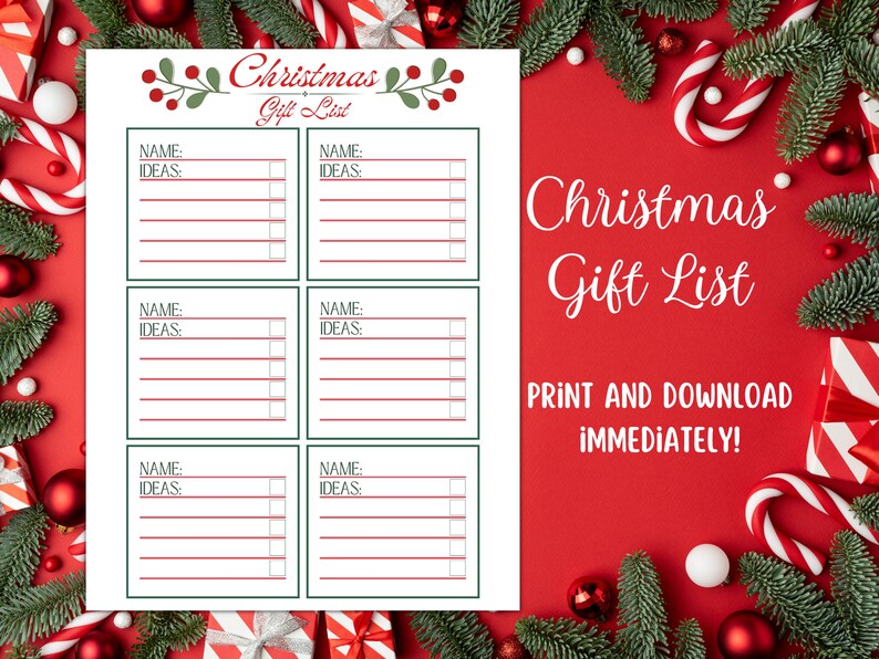 Christmas List Bundle, Christmas Wish List, Gift List, Secret Santa ...