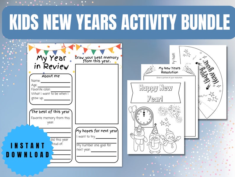 New Years Activities for Kids, New Years Eve Party Hat, Kids Year in ...