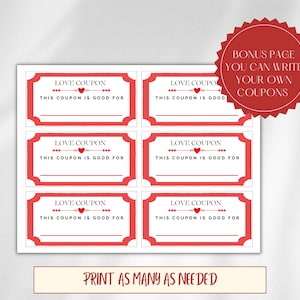 Love Coupons, Valentines Day Gifts, Valentines Day Coupons, Gifts for ...