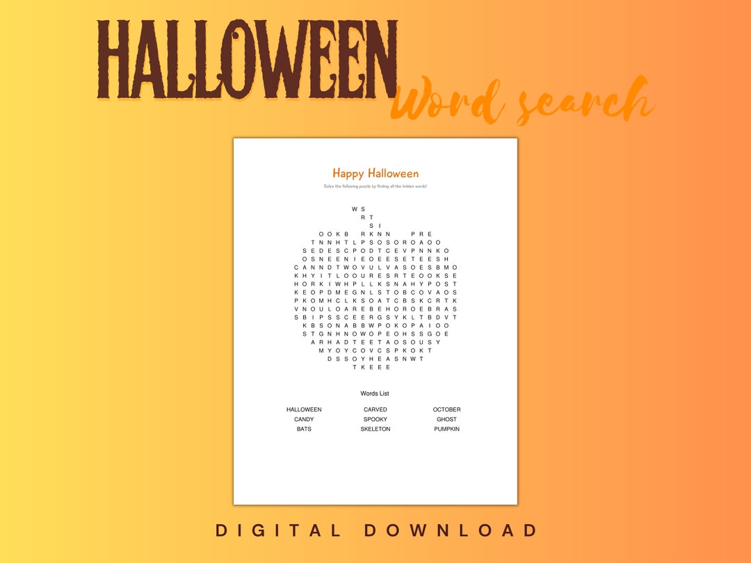 Printable Kids Halloween Activities, Halloween Word Search, Pumpkin ...
