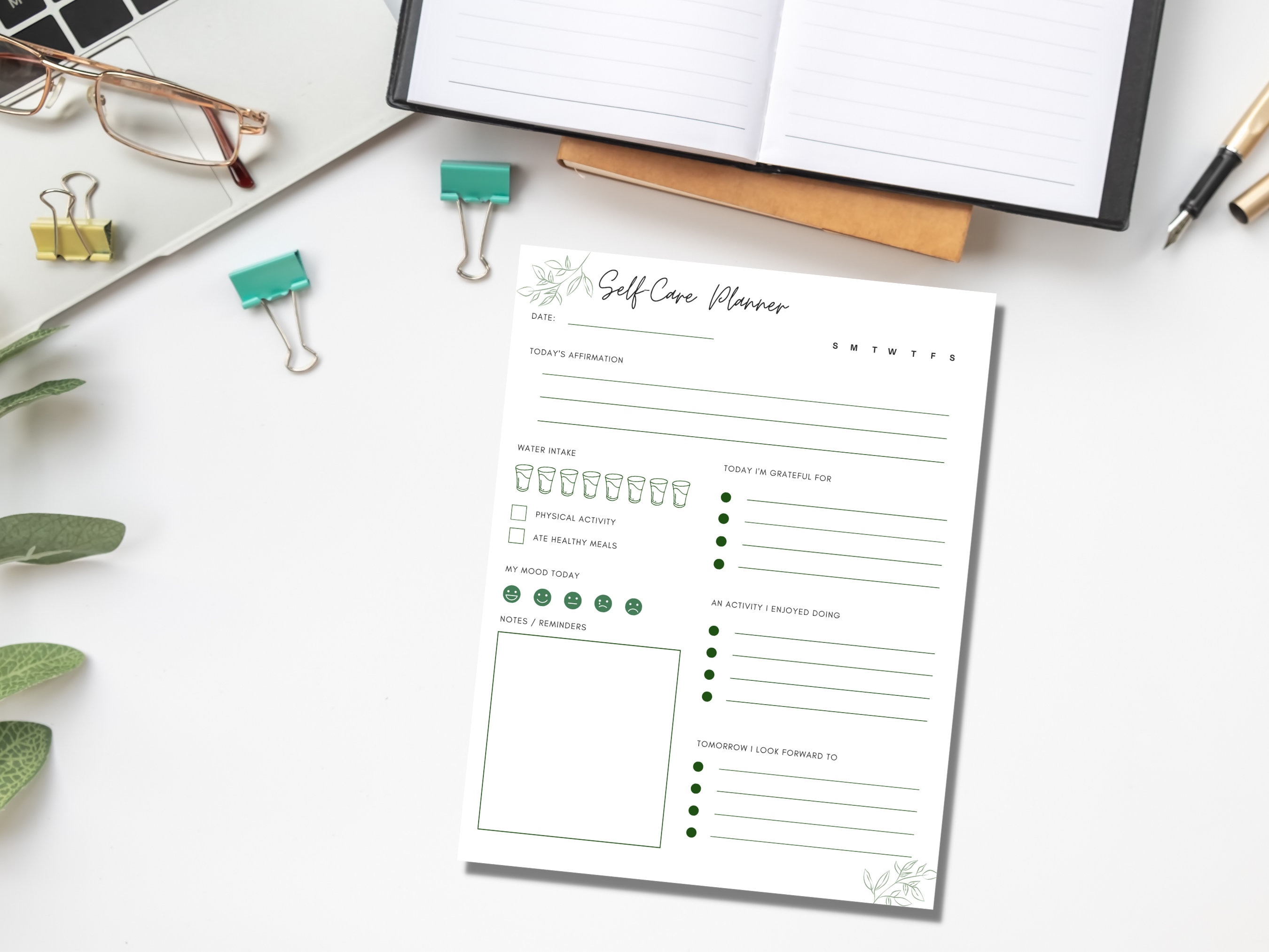 Self-care Daily Planner, Printable Daily Planner, Wellness Routine ...