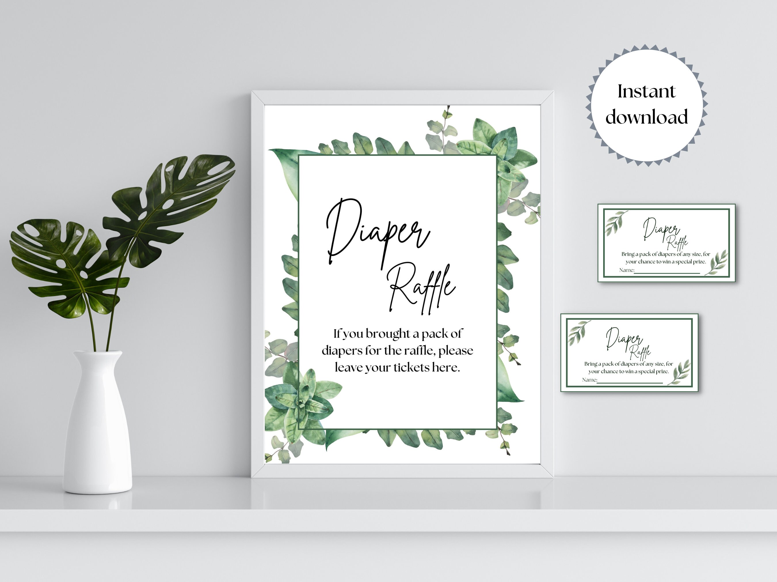 Diaper Raffle Tickets Diaper Raffle Sign Baby Shower Game - Etsy