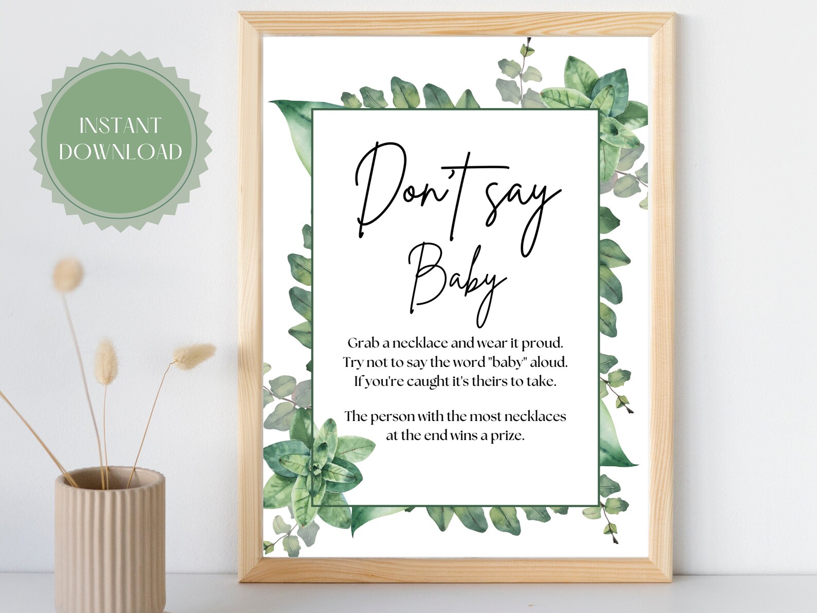 Don't Say Baby Game, Baby Shower Game Printable, Baby Shower Game Table ...