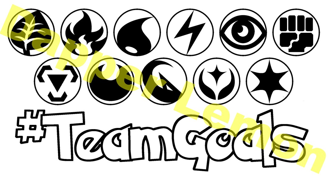 Pokemon Types teamgoals. Digital File. Digital Download. SVG, PNG ...