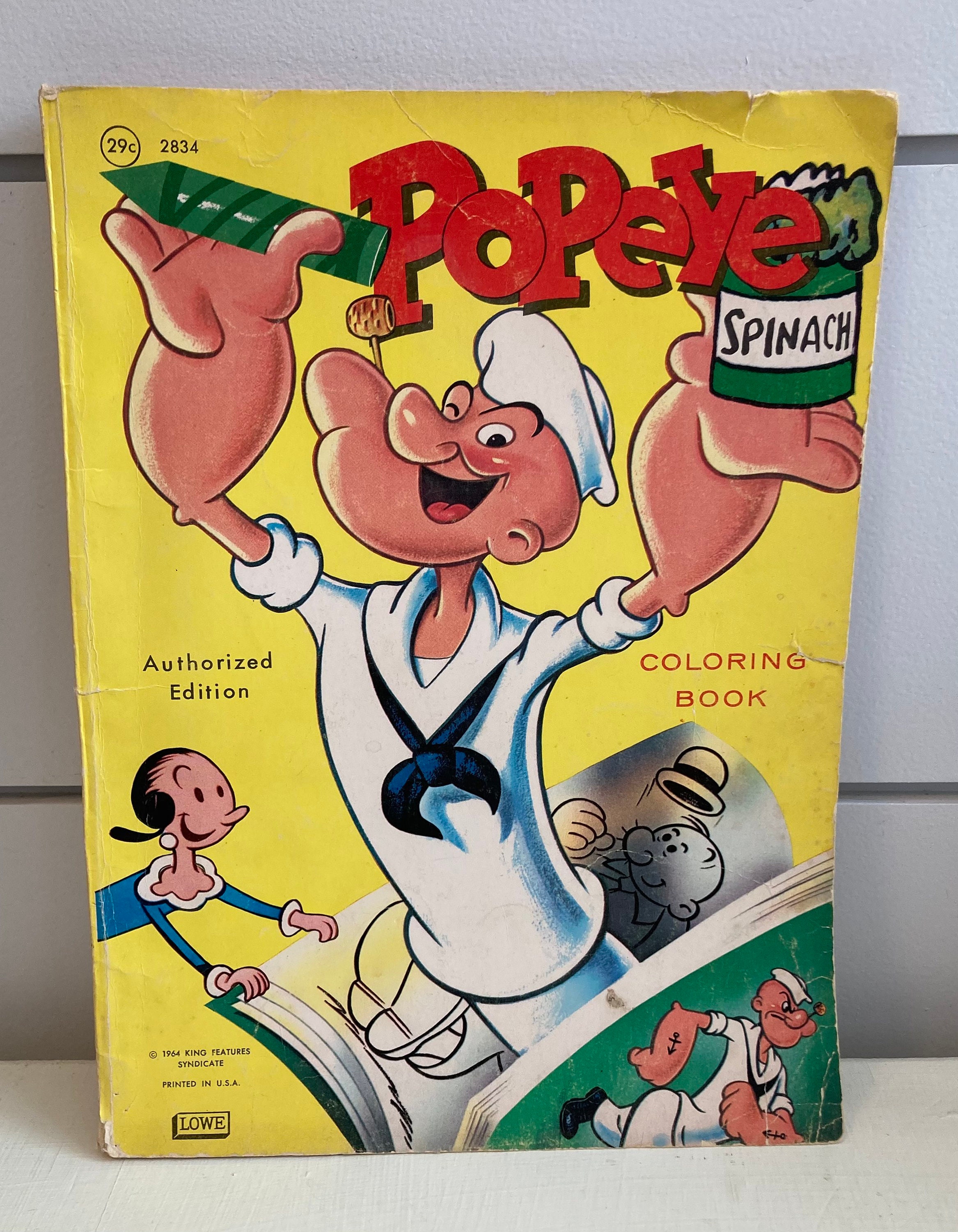 Vintage Popeye Coloring Book - Etsy