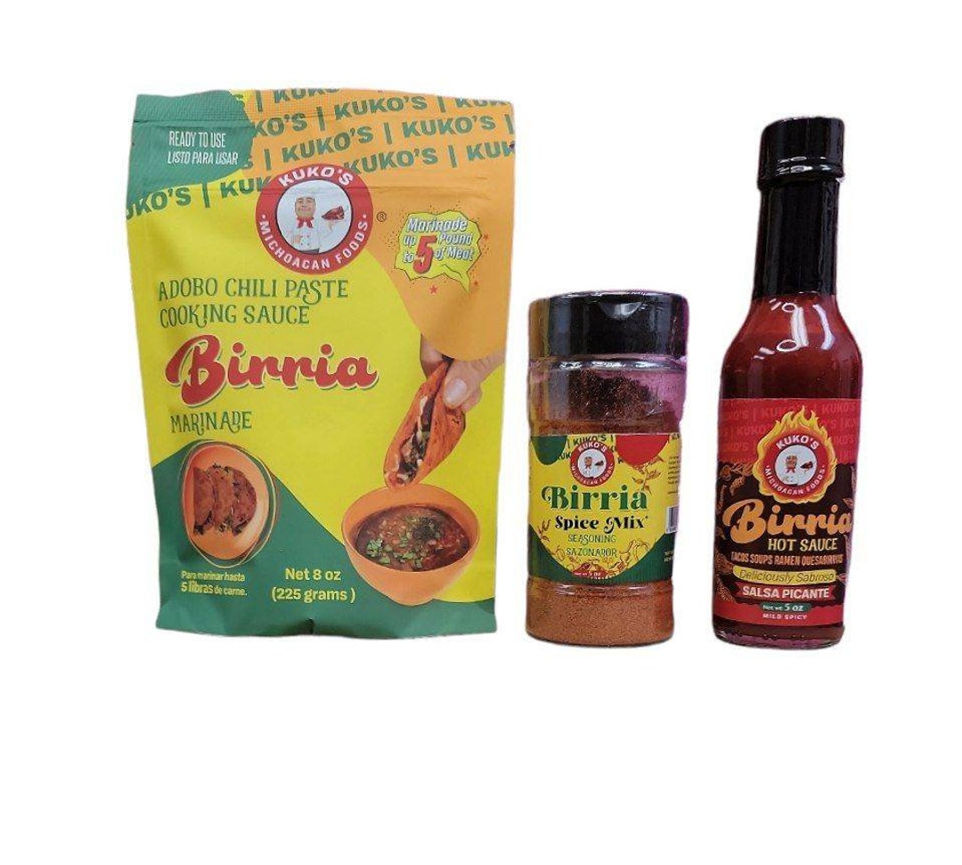 Birria Famous Trio Marinade Hot Sauce Salsa, Birria Spice Seasoning 3 ...