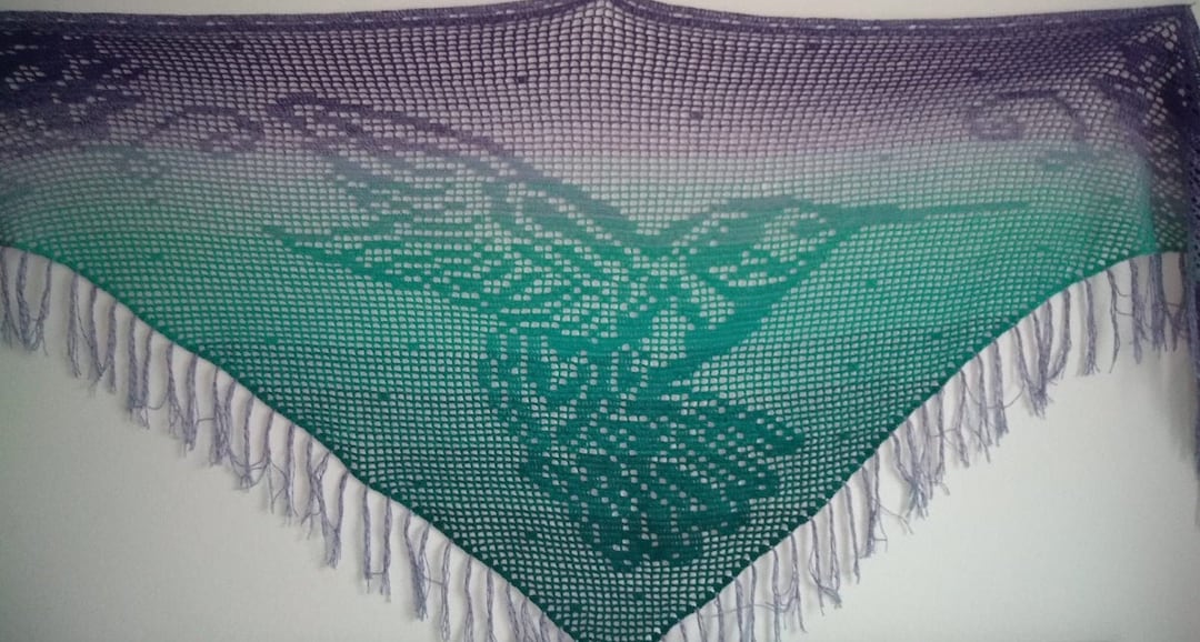 Filet 'hummingbird With Orchids' Crochet Chart Pattern for Shawl/wall ...