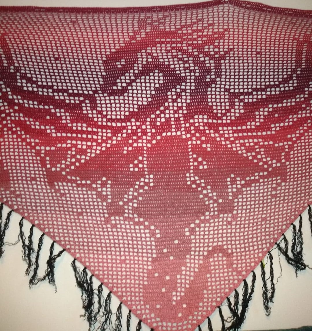 Filet 'drogon the Dragon' Crochet Chart Pattern for Shawl/wall Hanging ...