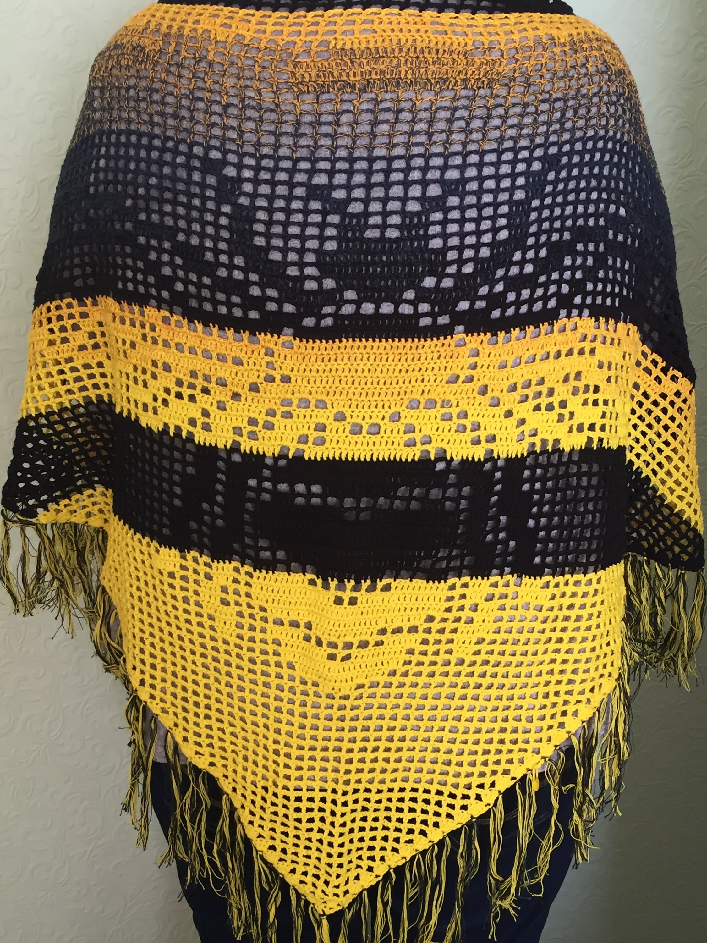Filet 'manchester Bee Bumble Bee' Crochet Chart Pattern for Shawl/wall ...