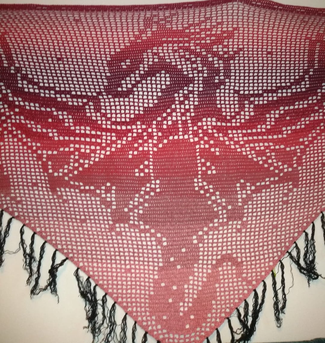 Filet 'dragon 2' Crochet Chart Pattern for Shawl/wall Hanging. ***PDF ...