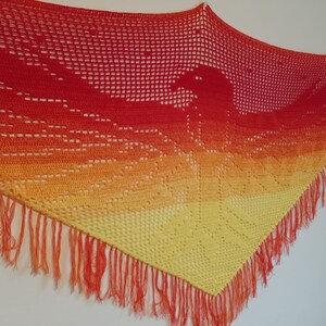 Filet 'phoenix' Crochet Chart Pattern for Shawl/wall Hanging. ***PDF ...