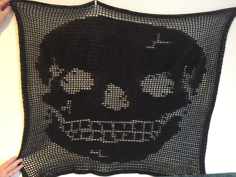 Filet 'grinning Skull Blanket' Crochet Pattern for | Etsy