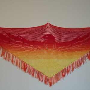 Filet 'phoenix' Crochet Chart Pattern for Shawl/wall Hanging. ***PDF ...