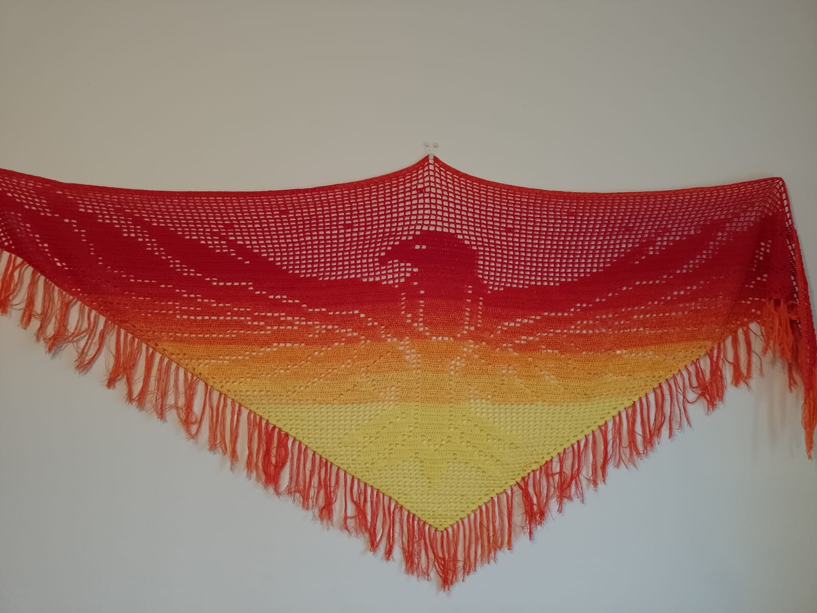 Filet 'phoenix' Crochet Chart Pattern for Shawl/wall Hanging. PDF FILE ...