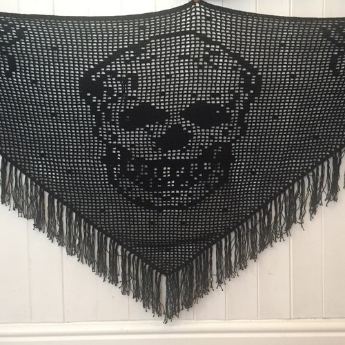 Filet 'skull With Spiders' Crochet Chart Pattern for - Etsy