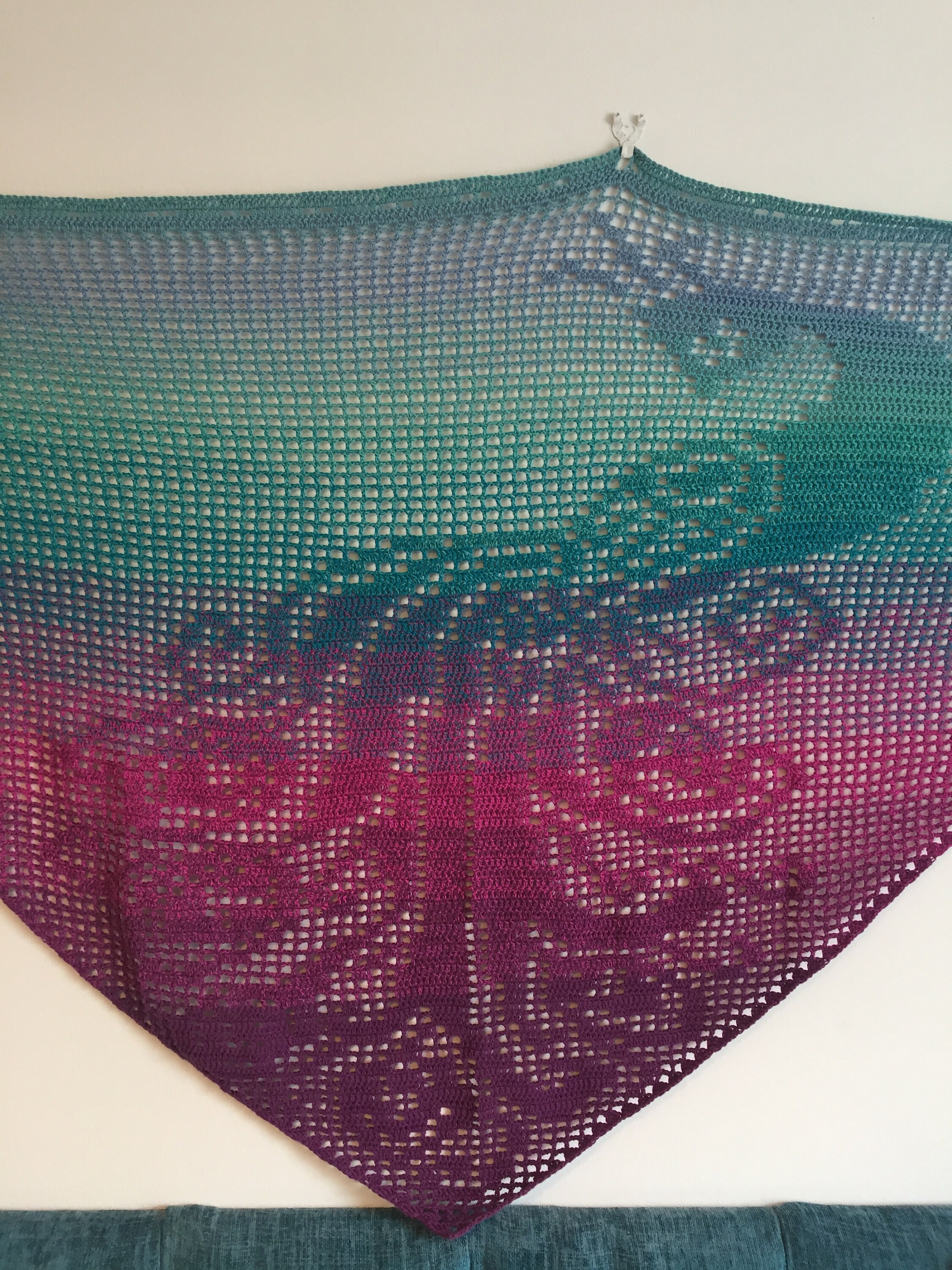 Filet 'peacock at Rest' Crochet Chart Pattern for - Etsy