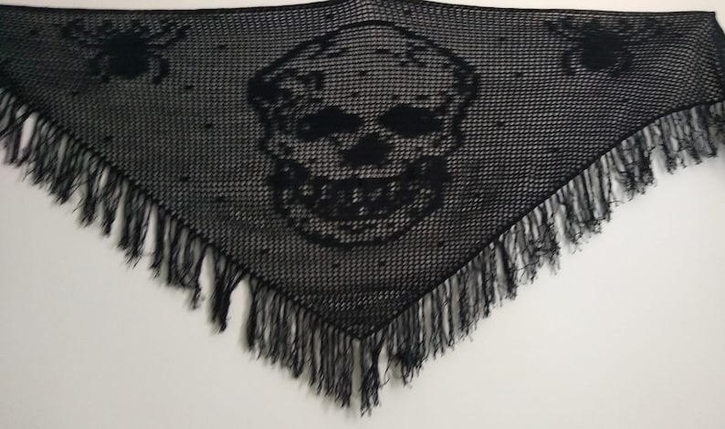 Filet 'skull With Spiders' Crochet Chart Pattern for - Etsy
