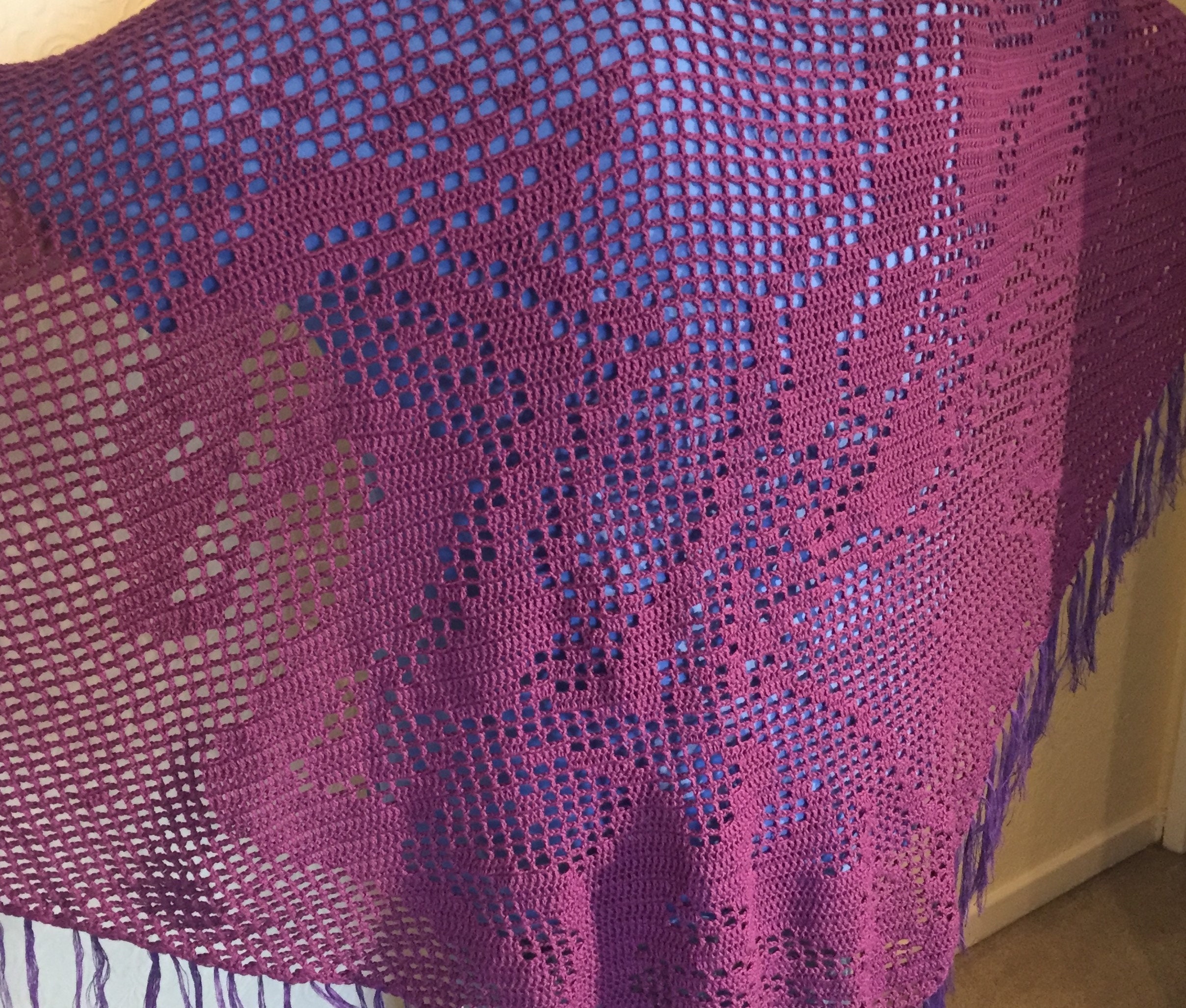 Filet 'dragon 3' Crochet Chart Pattern for Shawl/wall Hanging. ***PDF ...