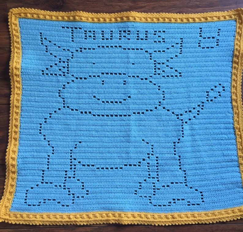 Filet Crochet Chart Pattern 'taurus Star Sign' Baby - Etsy