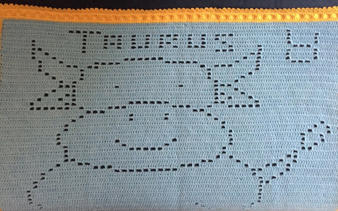 Filet Crochet Chart Pattern 'taurus Star Sign' Baby - Etsy