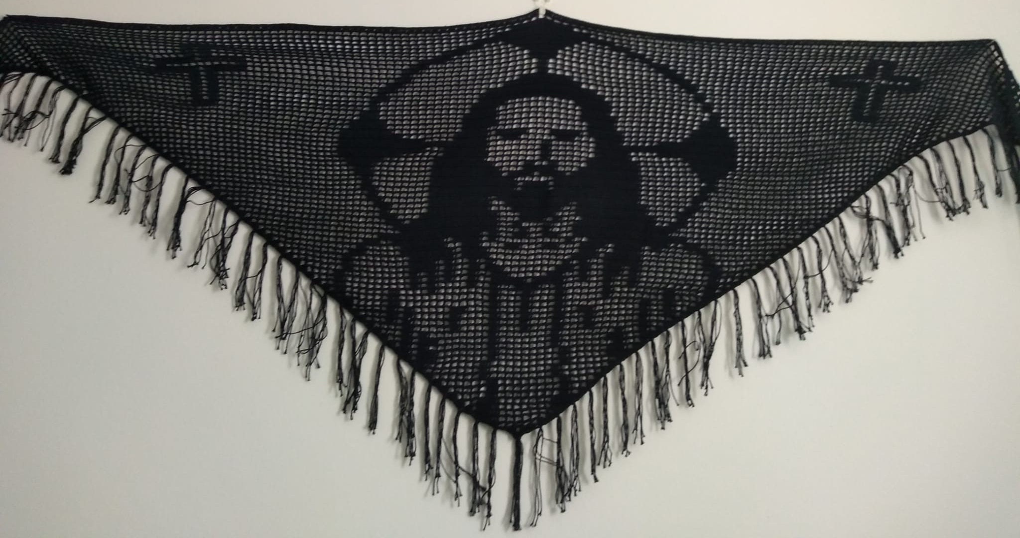 Filet 'jesus Shawl' Crochet Chart Pattern for Shawl/wall Hanging. PDF ...