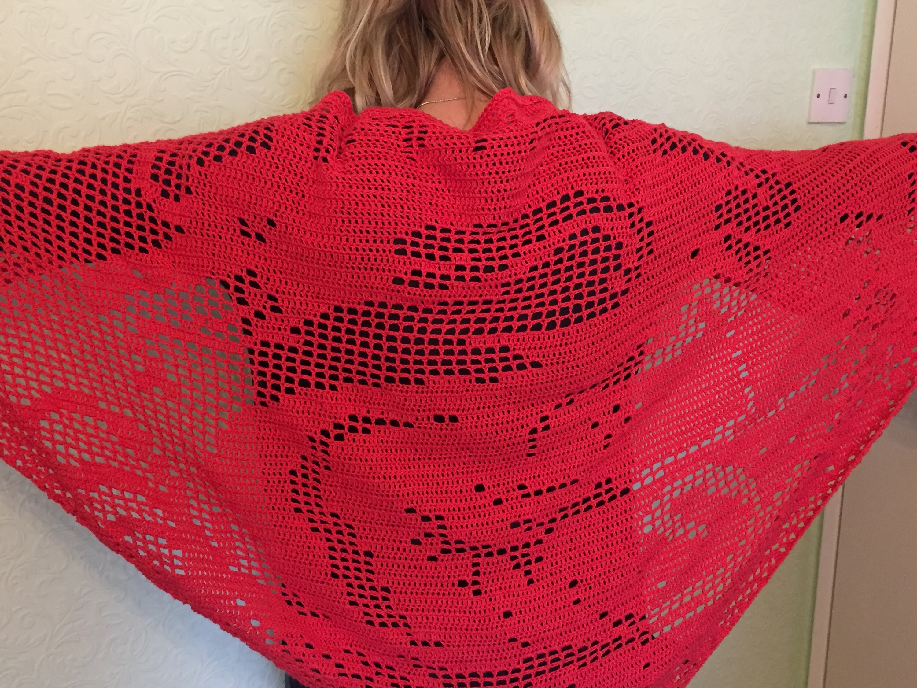 Filet 'dragon 1' Crochet Chart Pattern for Shawl/wall Hanging. ***PDF ...