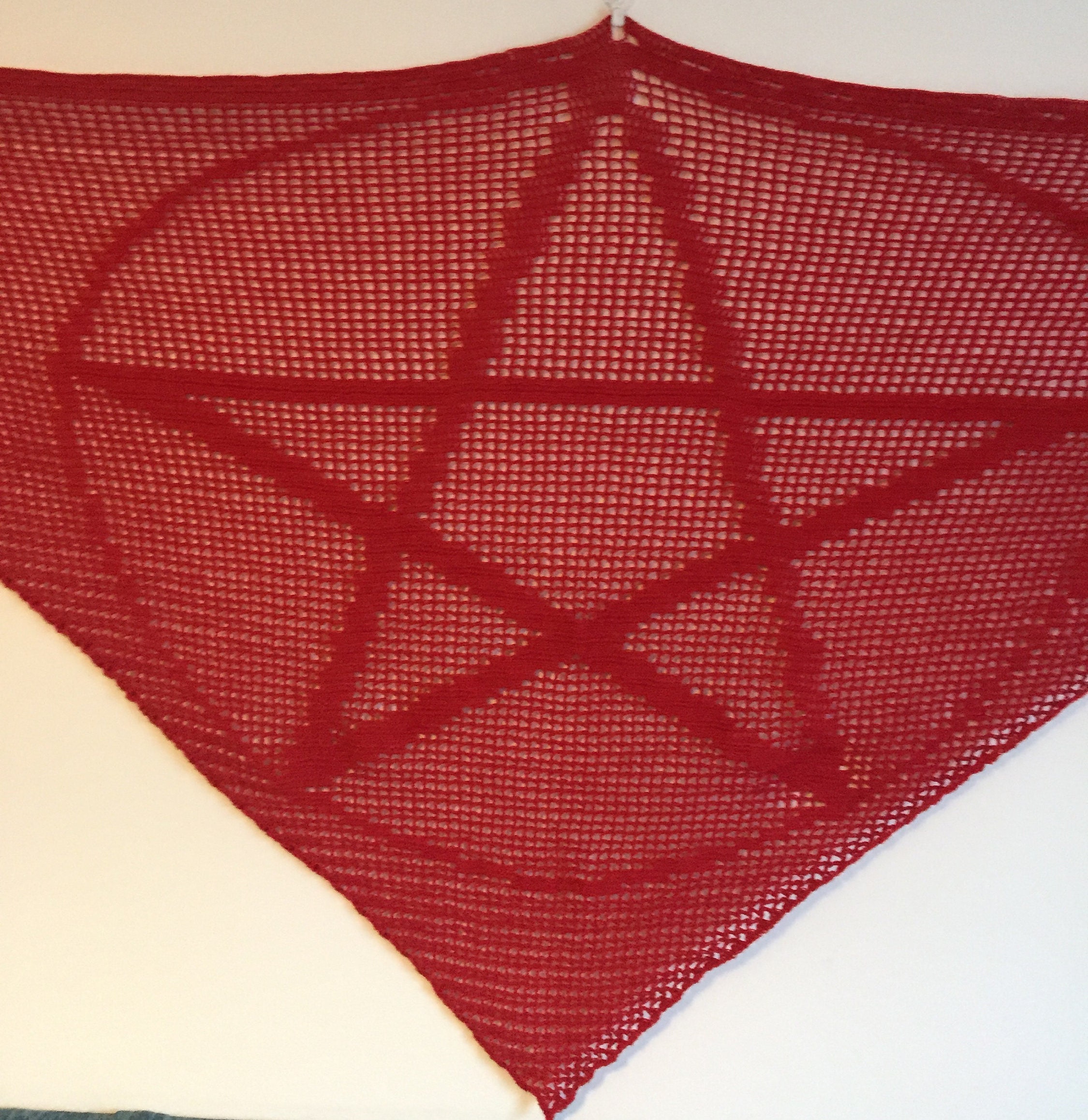 Filet 'pentagram Spirit' Crochet Chart Pattern for Shawl/wall Hanging ...