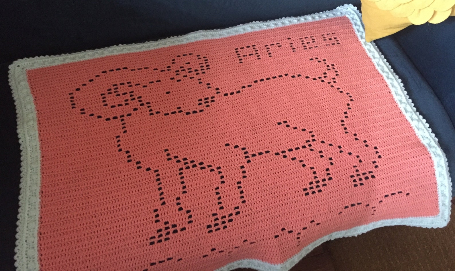 Filet Crochet Chart Pattern aries Star Sign Baby Blanket or - Etsy