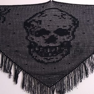 Filet 'skull With Spiders' Crochet Chart Pattern for Shawl/wall Hanging ...