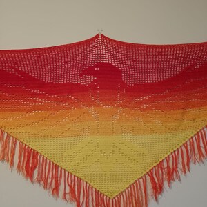 Filet 'phoenix' Crochet Chart Pattern for Shawl/wall Hanging. ***PDF ...