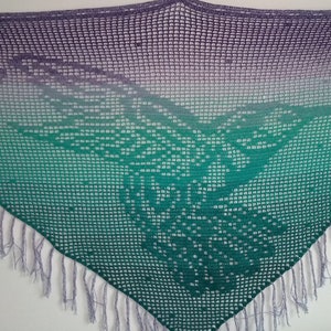 Filet 'hummingbird With Orchids' Crochet Chart Pattern for Shawl/wall ...